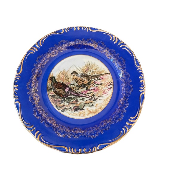 Dining | Vintage Hachiya Cobalt Blue Gold Detailed Pheasant Plate With ...